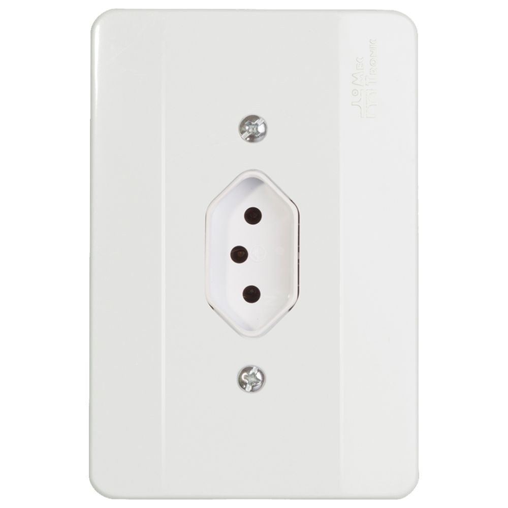 Conjunto Milleniun 1 Tomada 2p+T Vertical 10a/250v Mec-Tronic - Joli