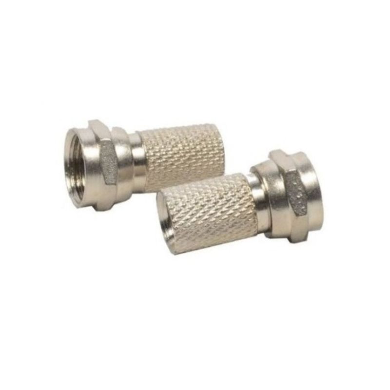 Conector Metálico Com Rosca Rg 6u Niquelado Com 30 Peças Interneed - Joli